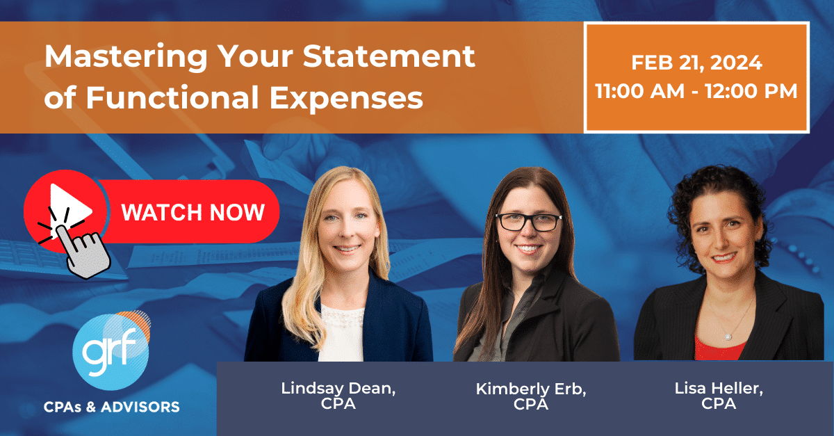 Mastering Your Statement of Functional Expenses - GRF CPAs & Advisors